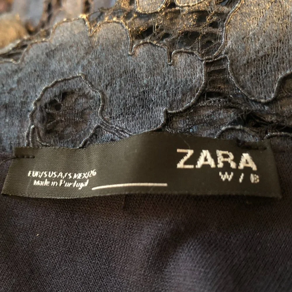 Zara | Dresses | Euc Zara Faded Blue Lace Mini Cocktail Dress S | Poshmark